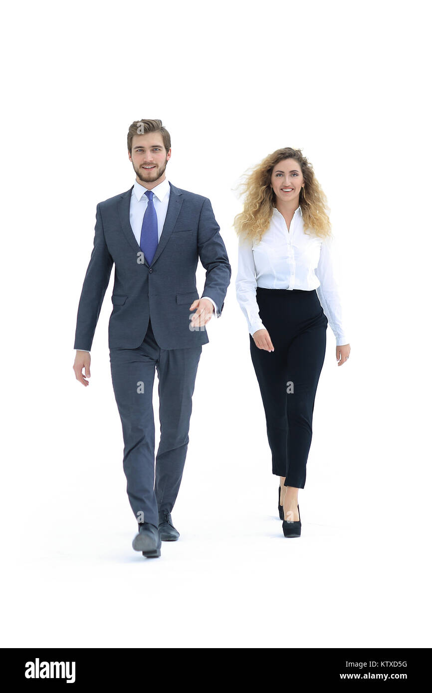 two successful employee confidently go forward Stock Photo - Alamy