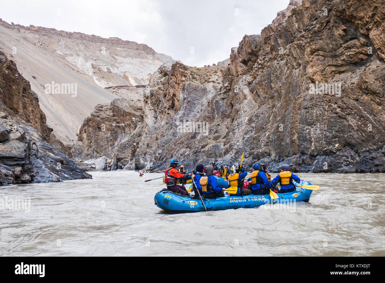Rafting through magnificent Zanskar Gorge, Ladakh, India, Himalayas ...