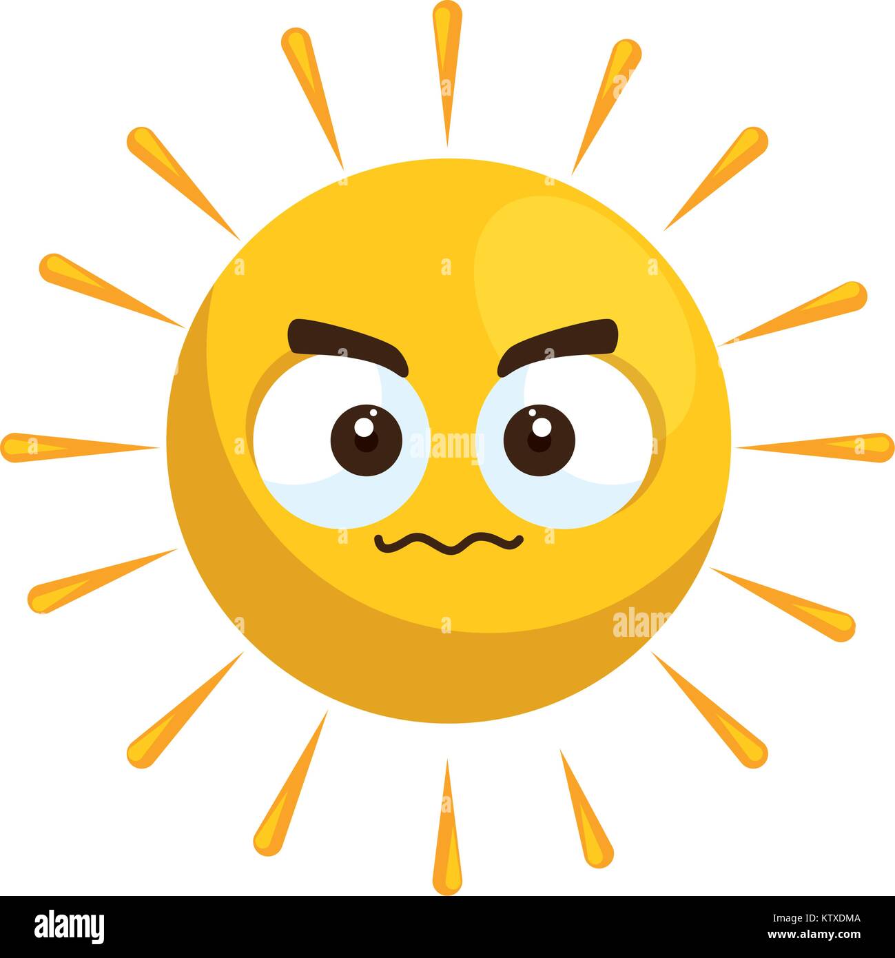 summer sun angry kawaii character Stock Vector Image & Art - Alamy