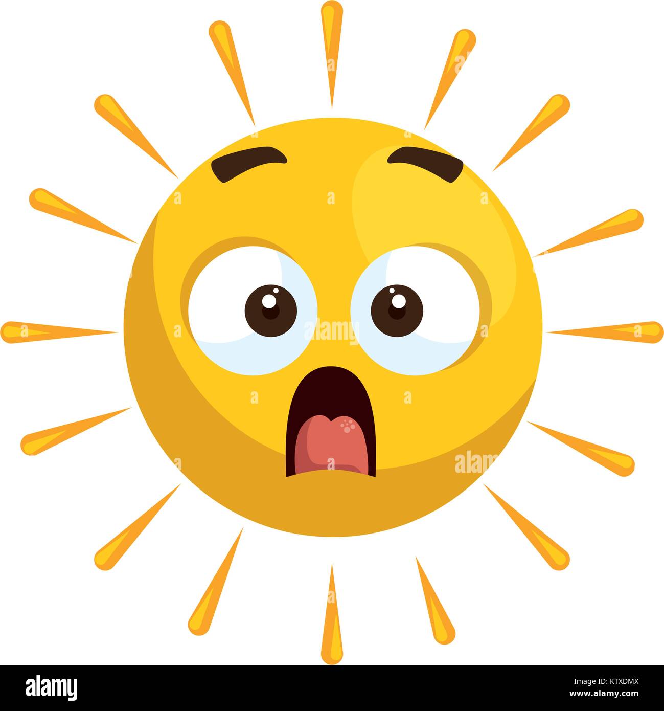 summer sun terrified kawaii character Stock Vector Image & Art - Alamy