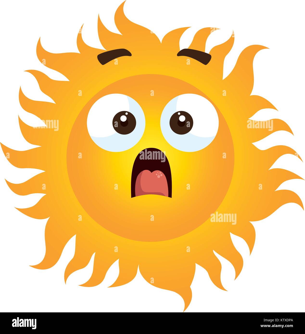 summer sun terrified kawaii character Stock Vector Image & Art - Alamy