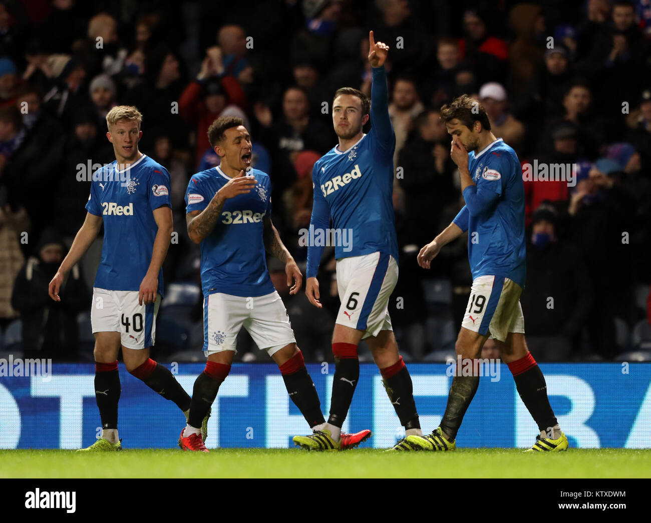 Rangers' Danny Wilson s(centre right) celebrates scoring his side's ...