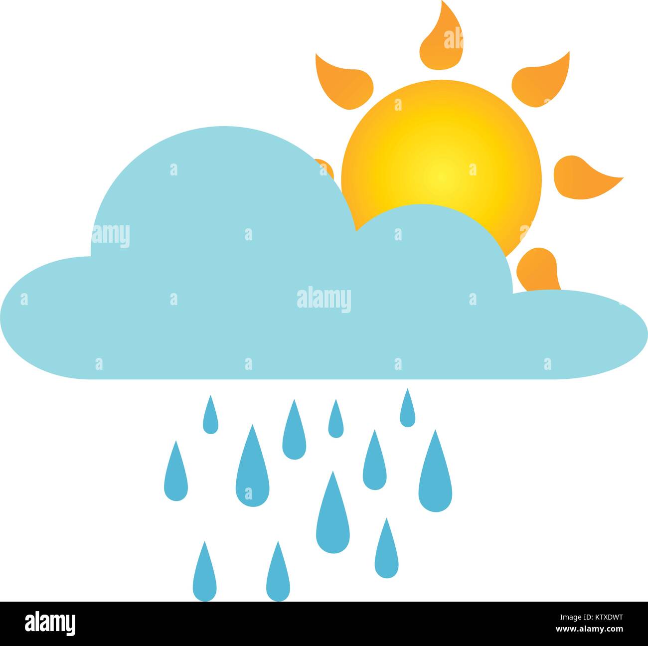 weather cloud rainy with sun Stock Vector Image & Art - Alamy