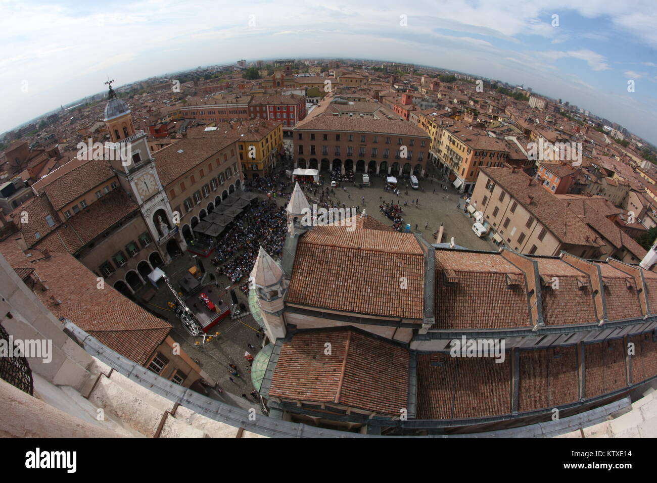 Modena city, Italy, fish eye view Stock Photo - Alamy