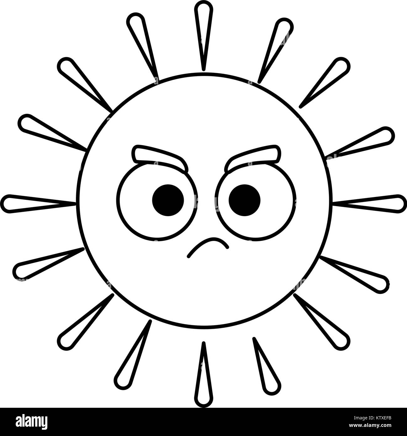 summer sun angry kawaii character Stock Vector Image & Art - Alamy