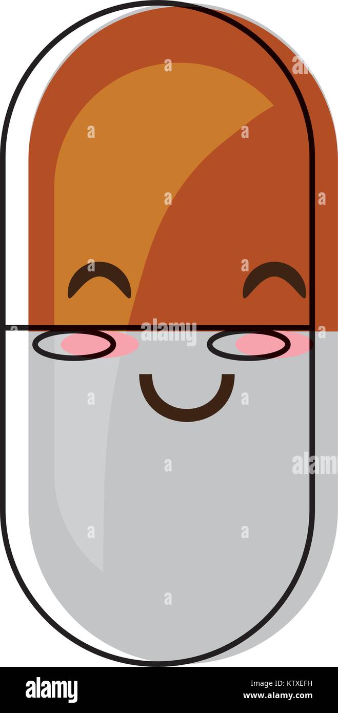 kawaii pill icon image Stock Vector Image & Art - Alamy