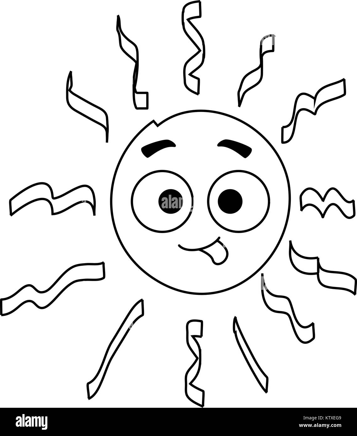Kawaii sun design Black and White Stock Photos & Images - Alamy
