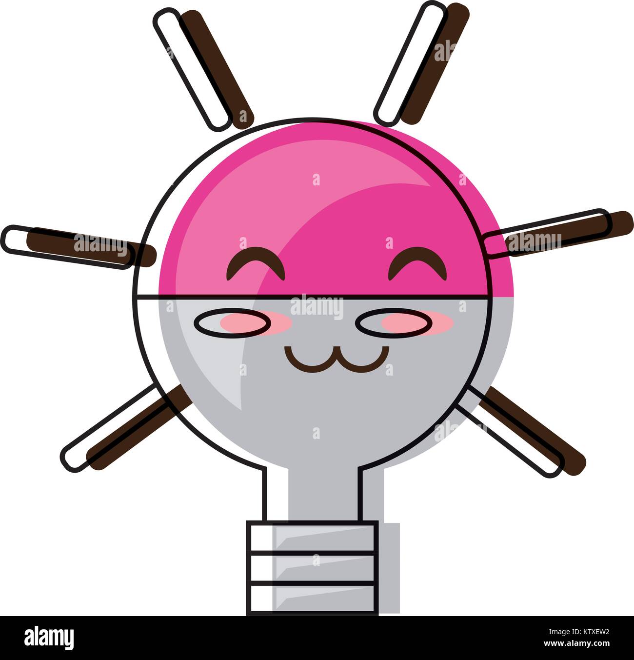kawaii light bulb Stock Vector Image & Art - Alamy