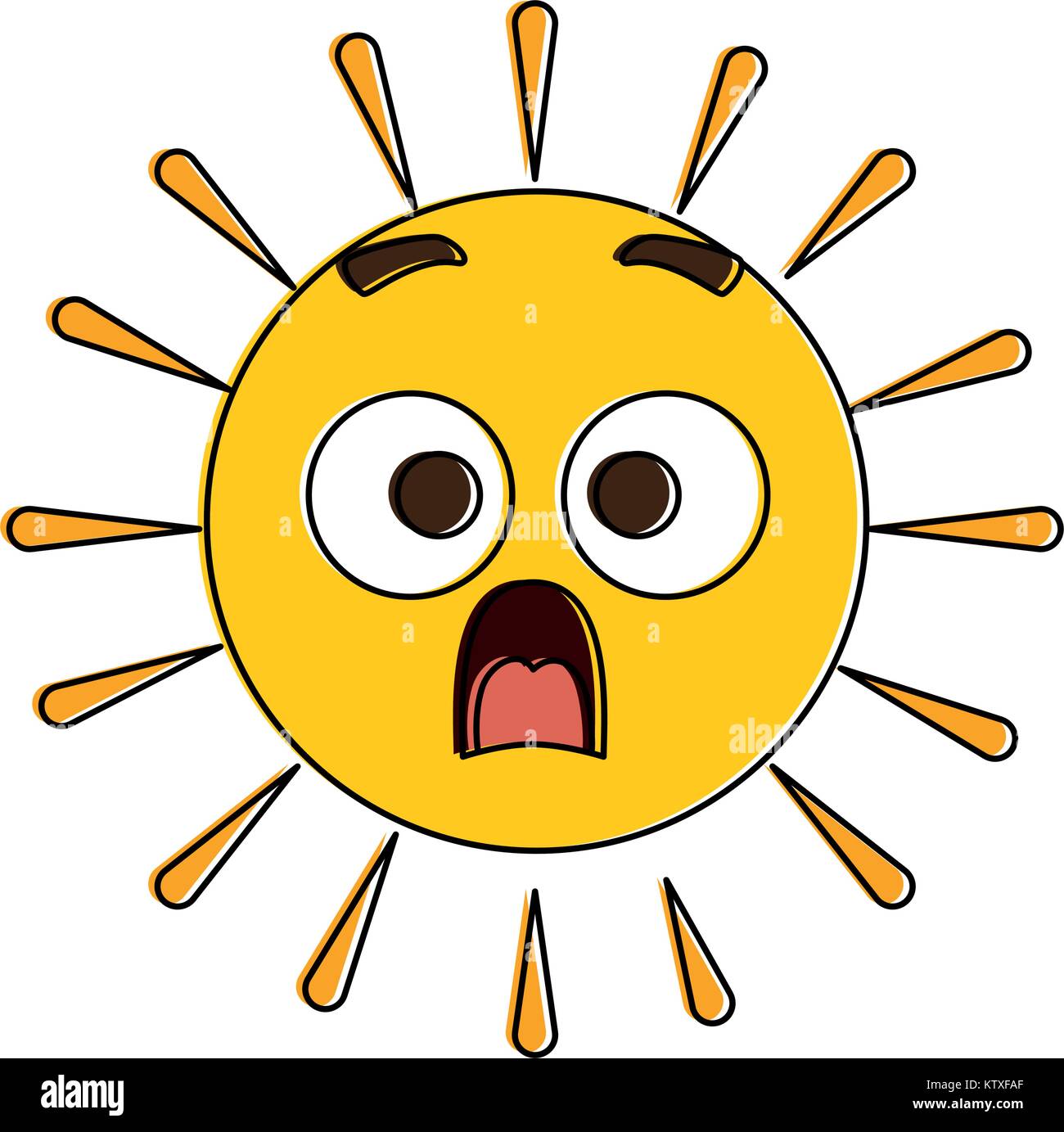 summer sun terrified kawaii character Stock Vector Image & Art - Alamy