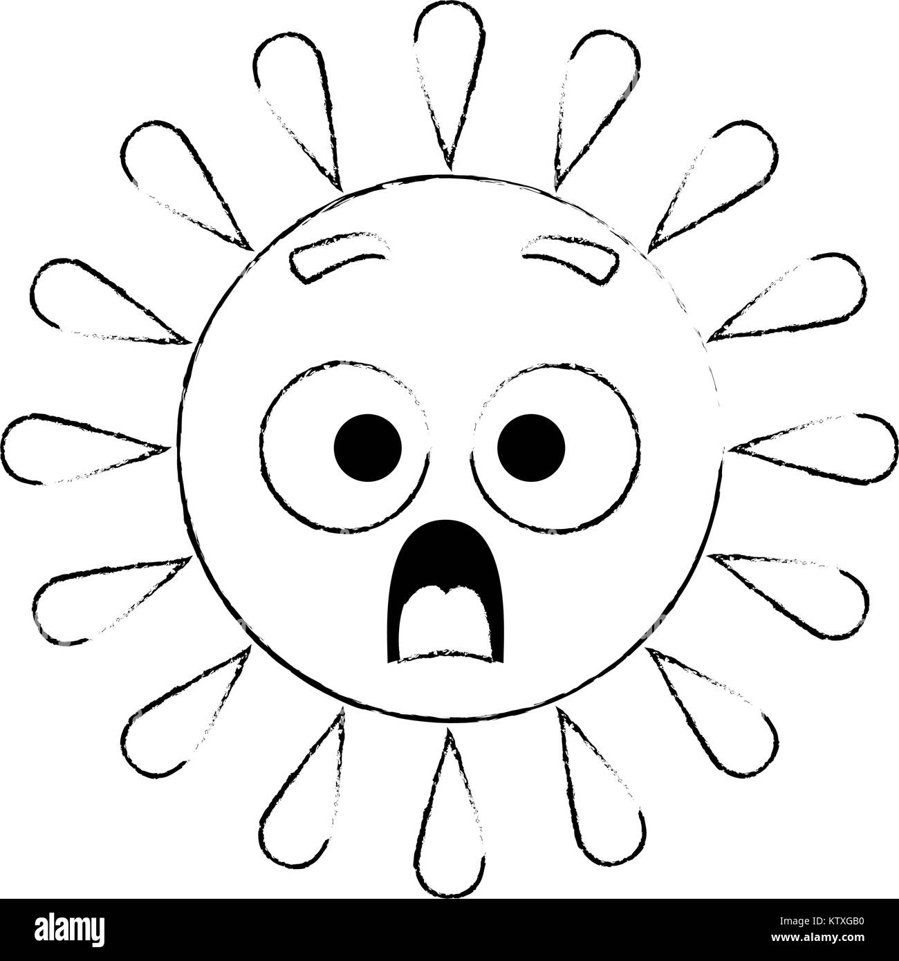 summer sun terrified kawaii character Stock Vector Image & Art - Alamy