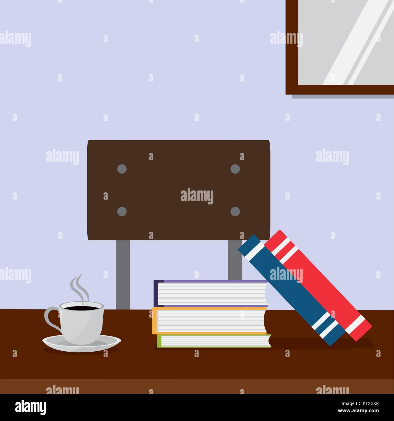 Books over table design Stock Vector Image & Art - Alamy