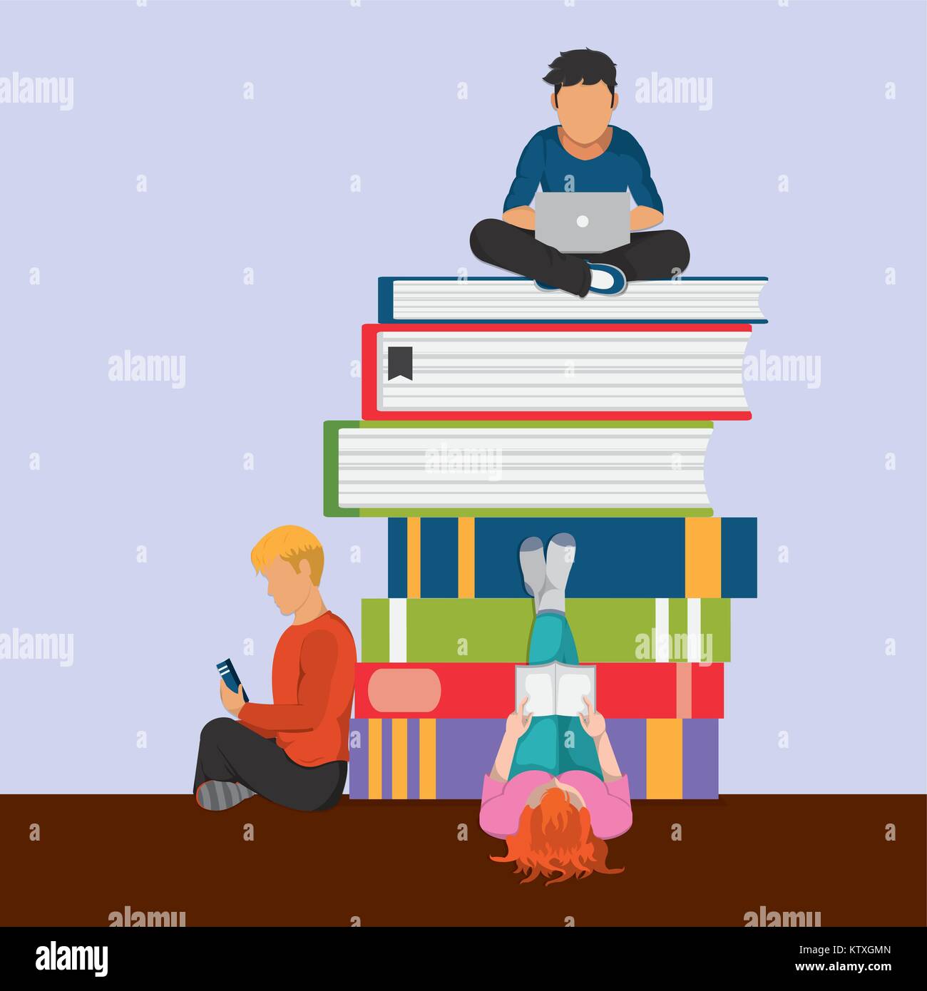 People reading design Stock Vector Image & Art - Alamy