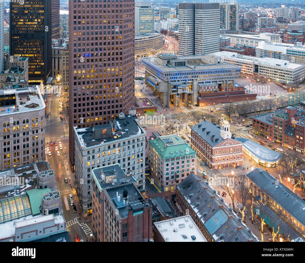 Boston city hall aerial hi-res stock photography and images - Alamy
