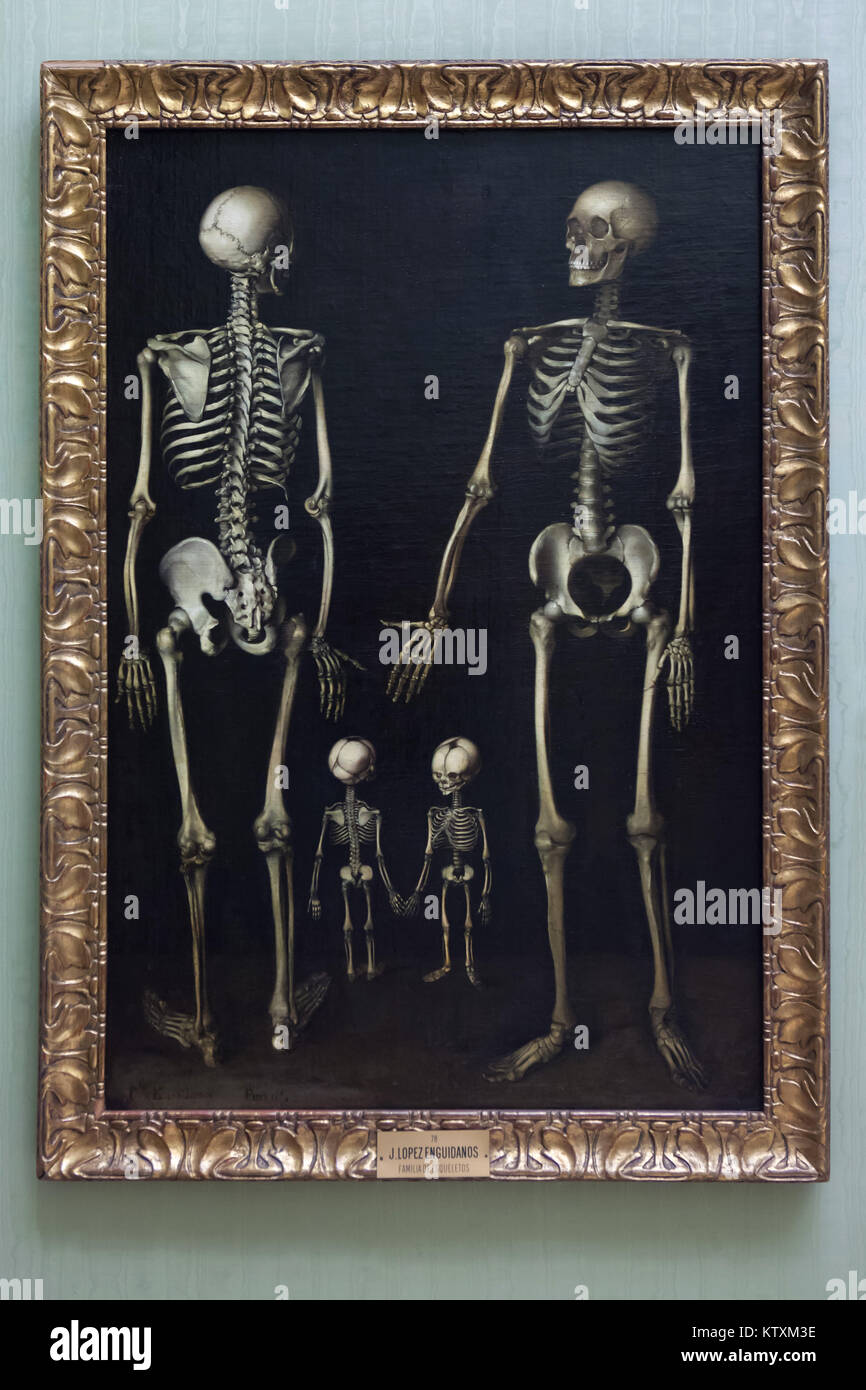 Painting 'Skeleton Family' by Spanish painter José López Enguídanos y ...