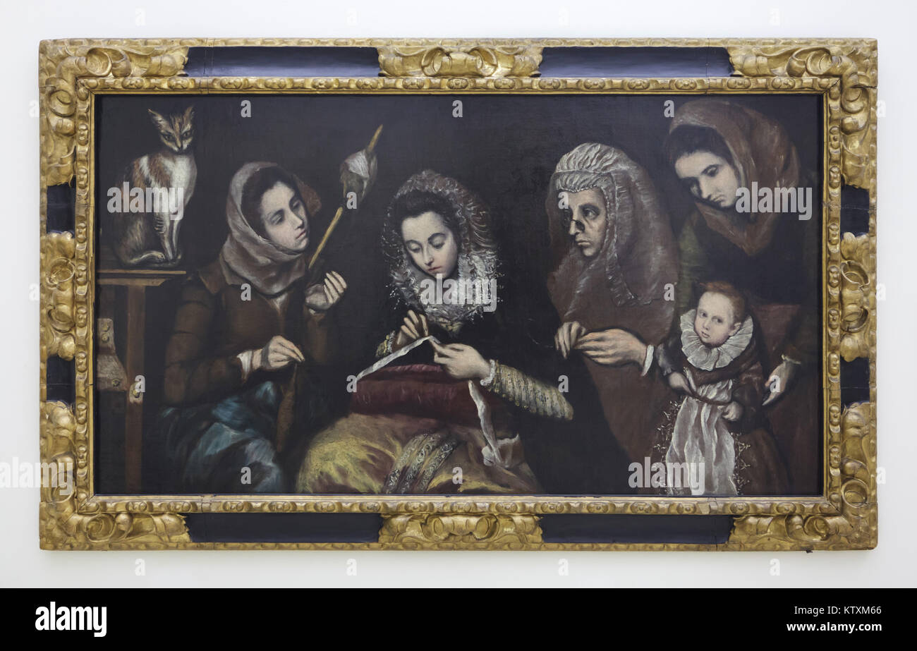 Painting 'The Family of El Greco' attributed to his son Jorge Manuel ...