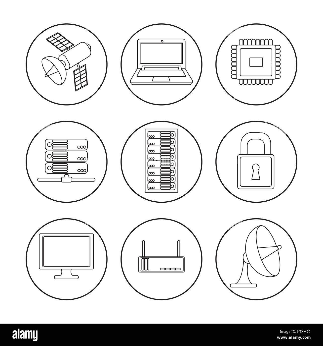 Data center icon set design Stock Vector Image & Art - Alamy