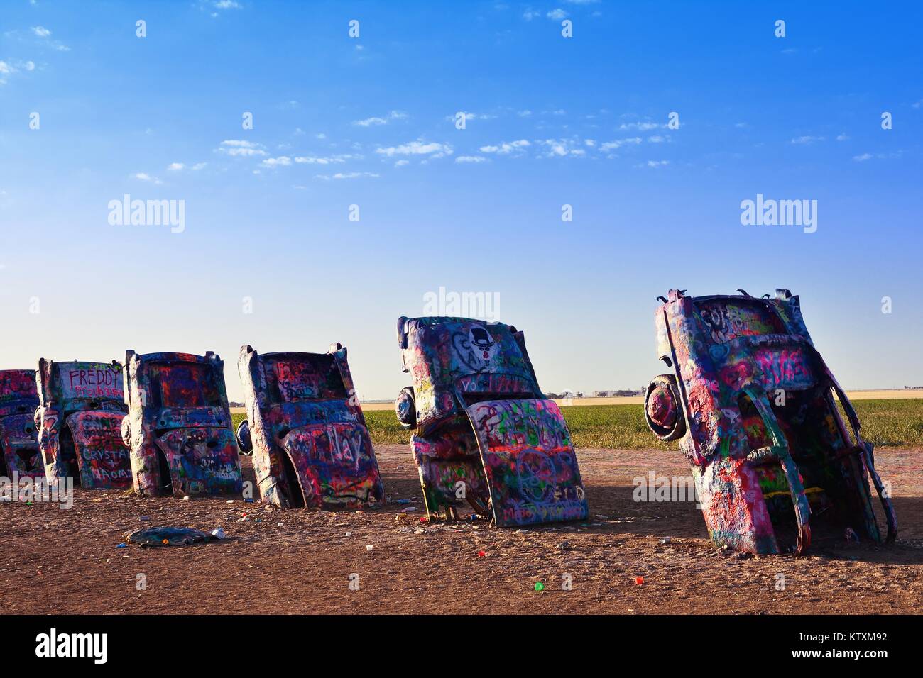 Amarillo, Texas - July 21, 2017 : Cadillac Ranch in Amarillo. Cadillac ...