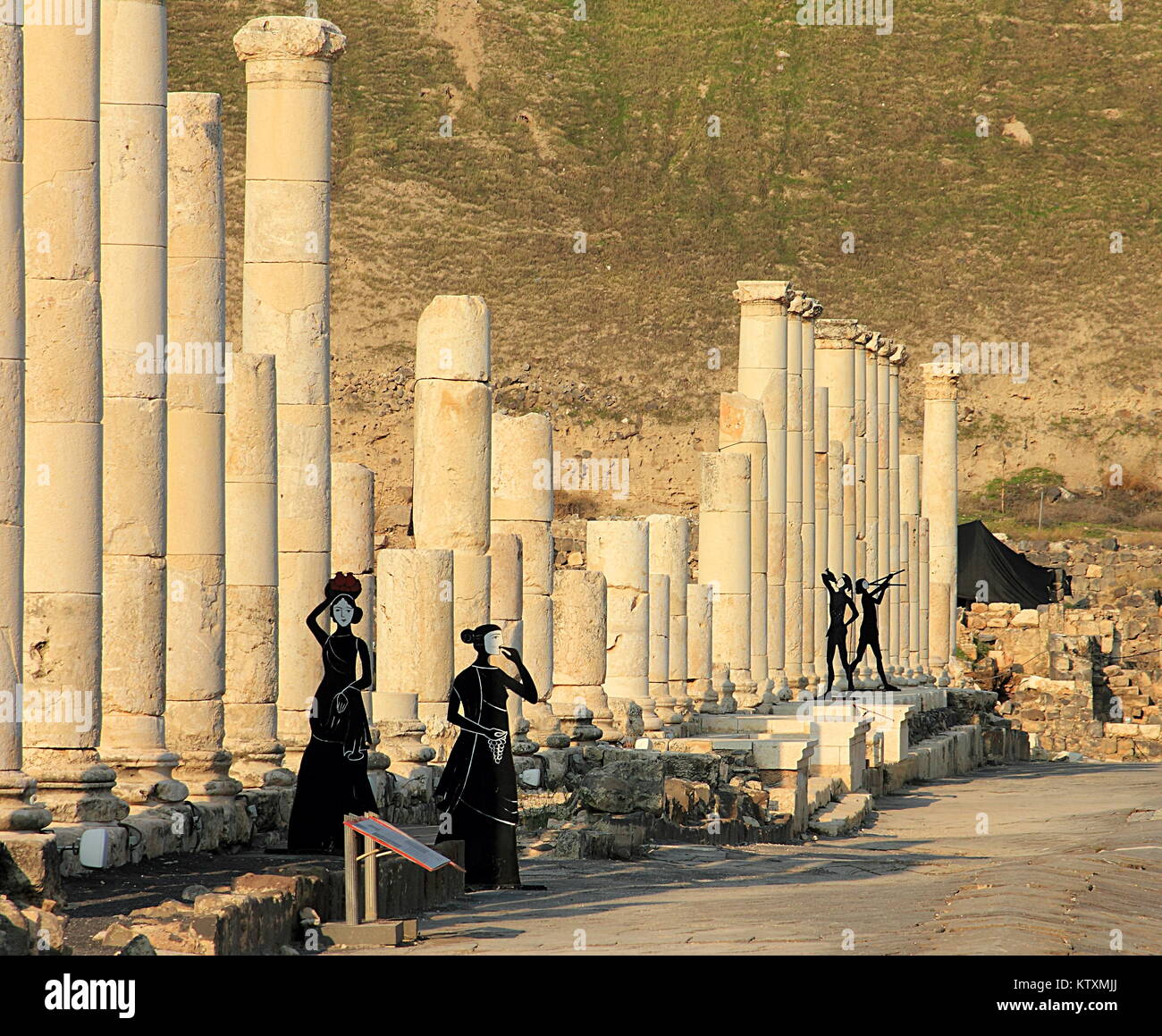Beit Shean, Israel - November 25, 2011. Art installation on ancient ...