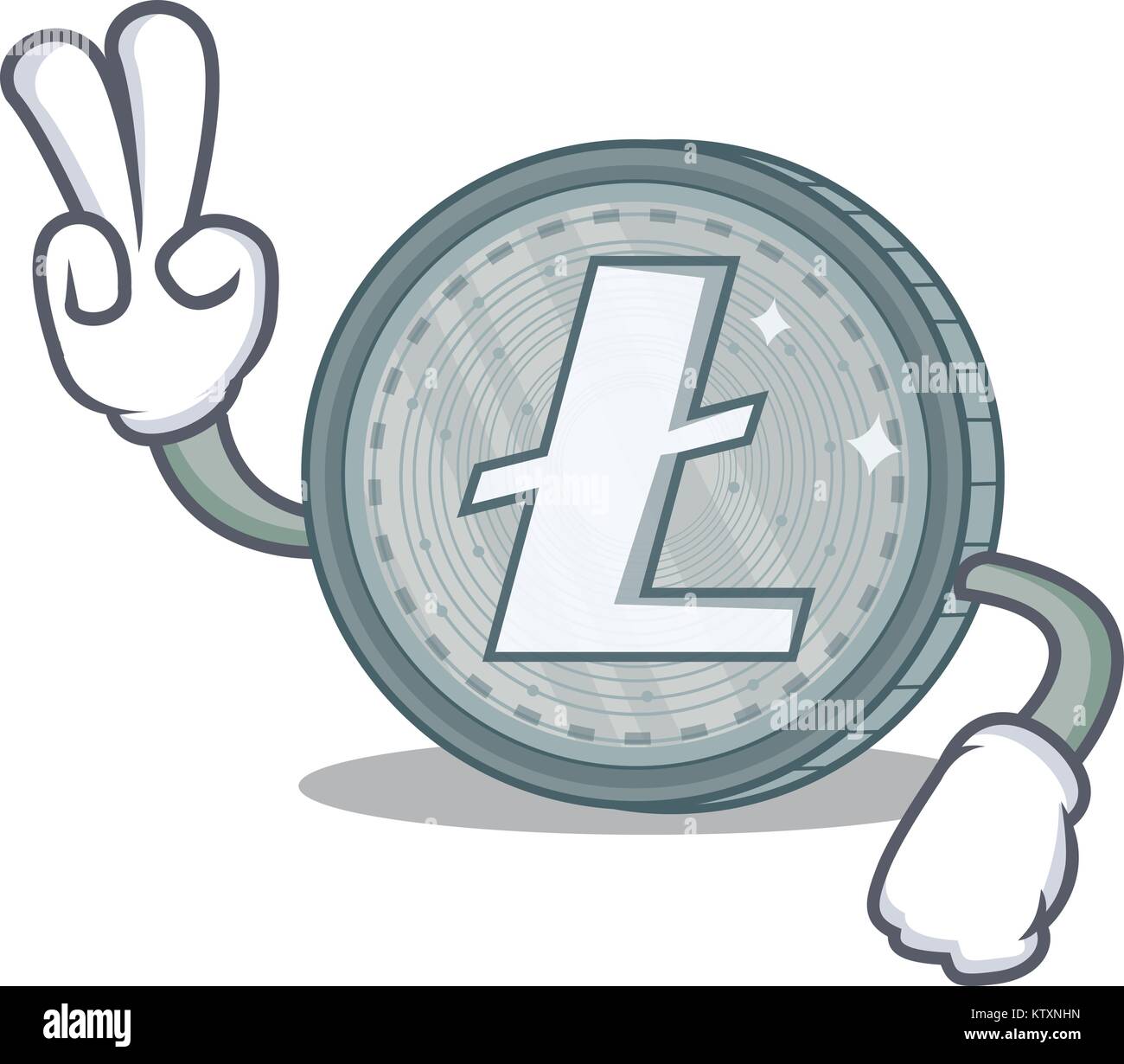 Two finger Litecoin character cartoon style Stock Vector Image & Art ...