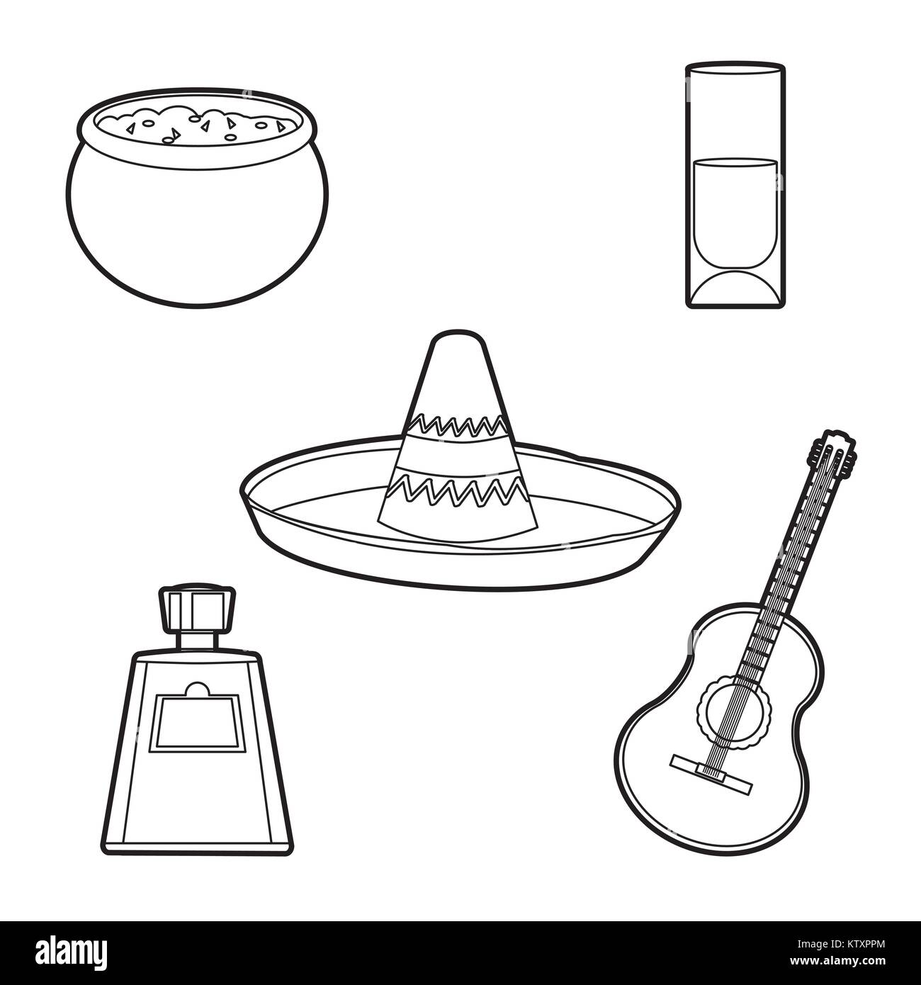 Mexican tequila icon set Cut Out Stock Images & Pictures - Alamy