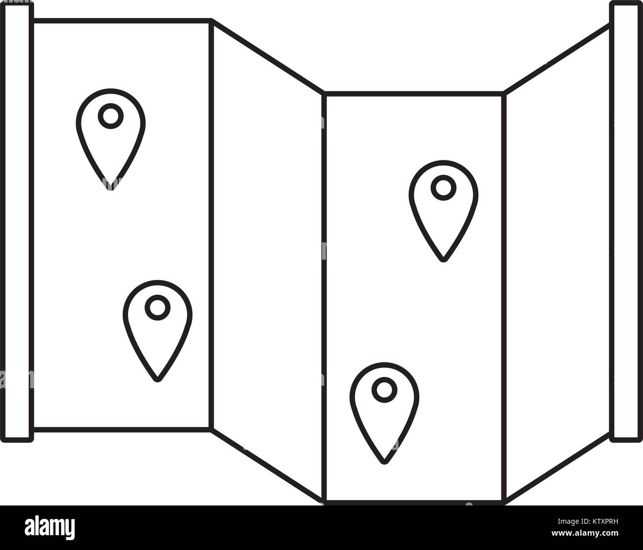 Map pins map Black and White Stock Photos & Images - Alamy