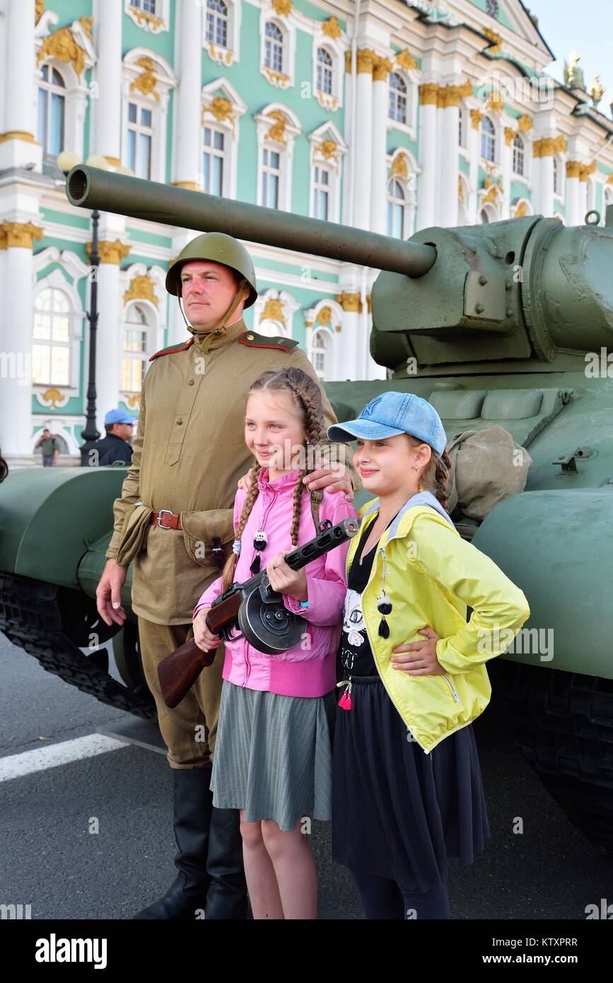 ST.PETERSBURG, RUSSIA - AUGUST 08, 2017: Children taking pictures with ...