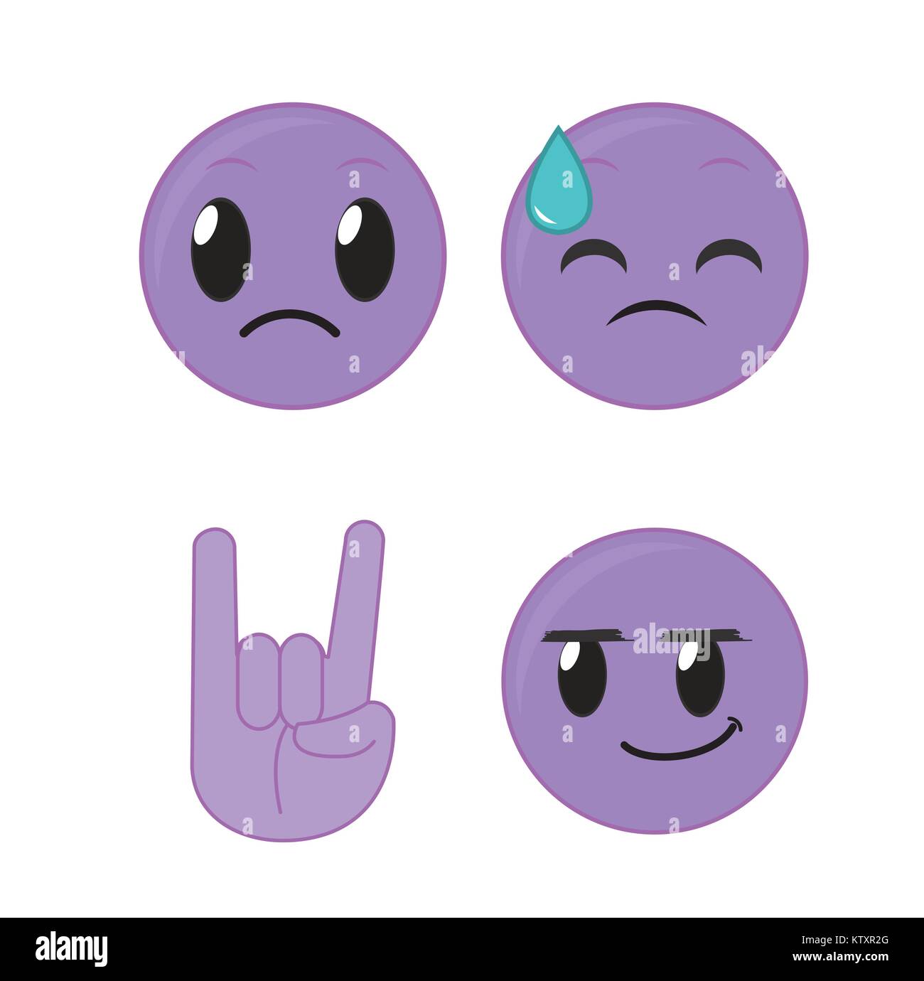 Purple emoticon icon set Stock Vector Image & Art - Alamy