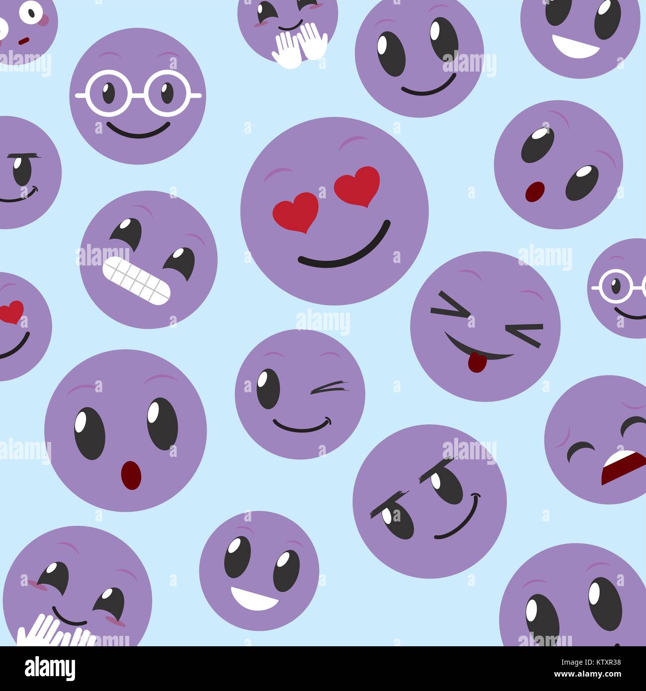 Purple emoticon icon set Stock Vector Image & Art - Alamy