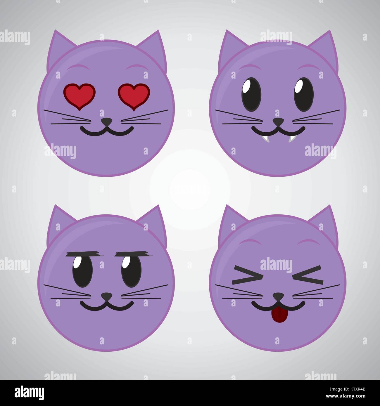 Purple emoticon icon set Stock Vector Image & Art - Alamy