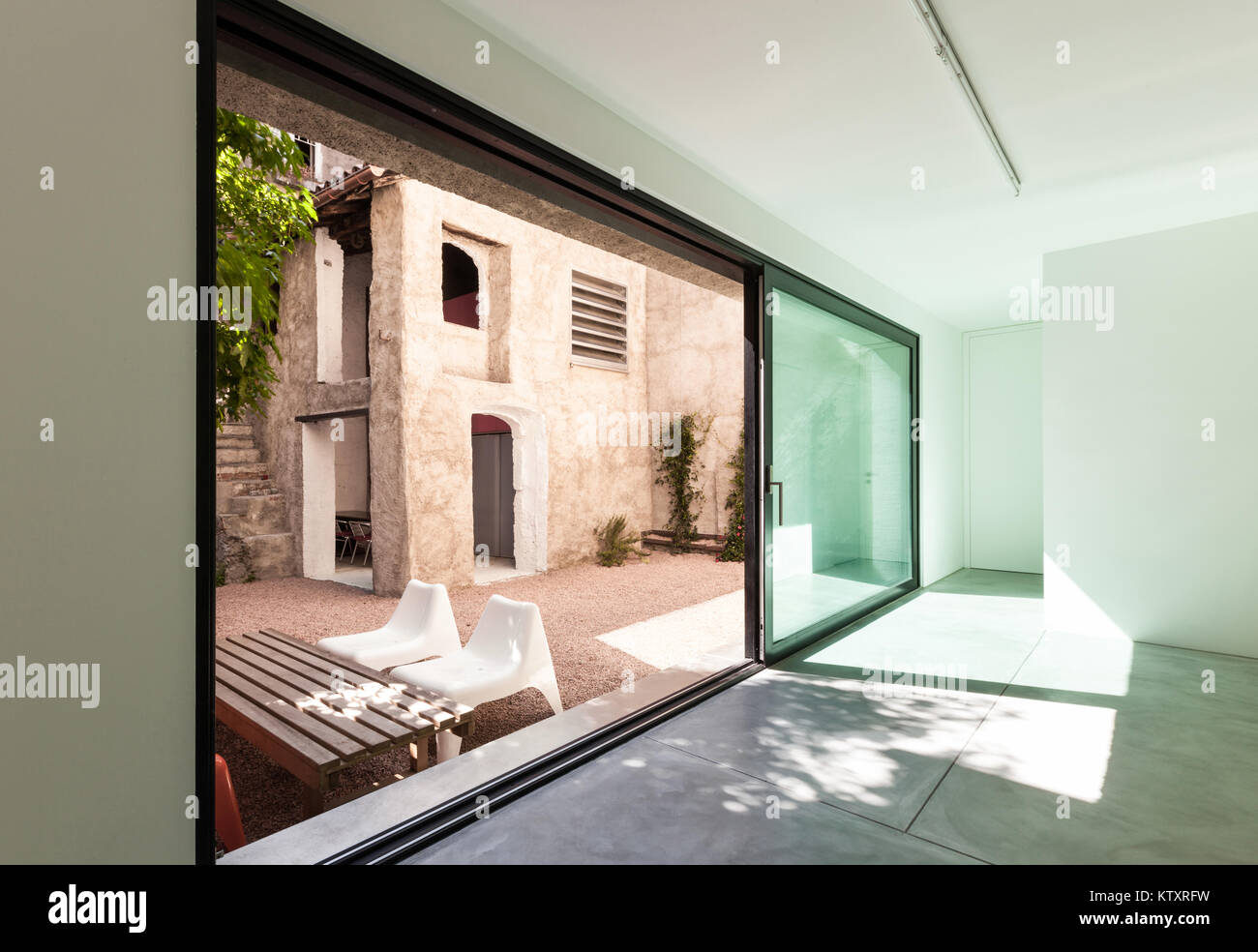 Beautiful modern house, view from the room Stock Photo - Alamy