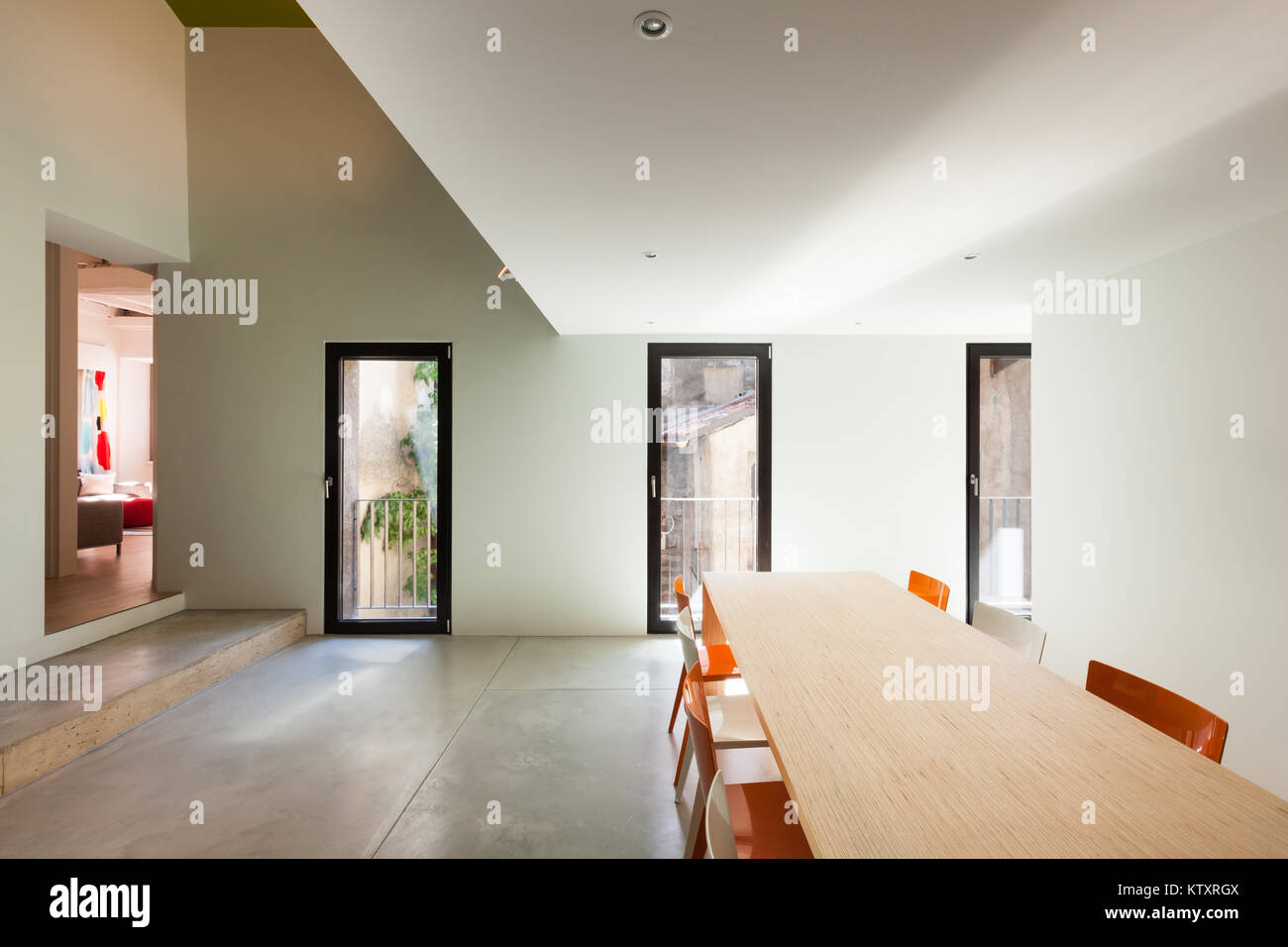 Beautiful modern house, view dining room Stock Photo - Alamy