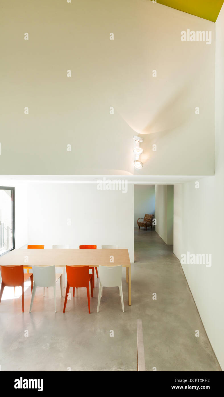 Beautiful modern house, view dining room Stock Photo - Alamy