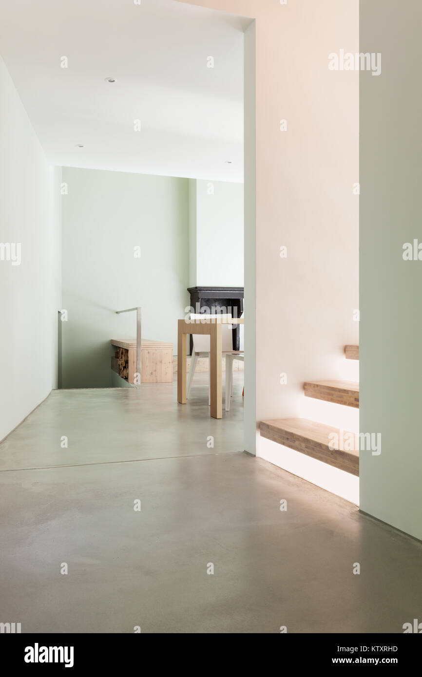 Beautiful modern house, view corridor Stock Photo - Alamy