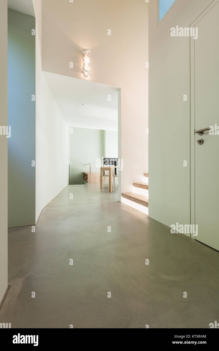 Beautiful modern house, view corridor Stock Photo - Alamy