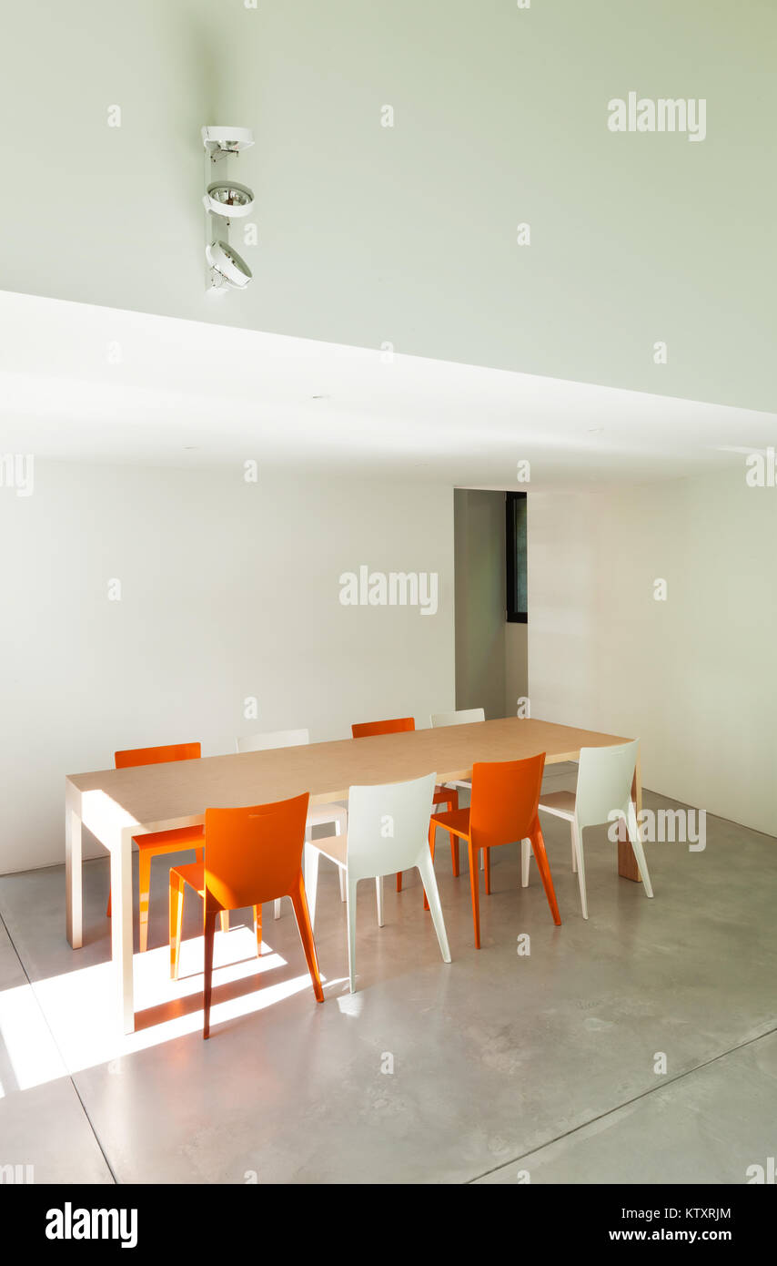 Beautiful modern house, view dining room Stock Photo - Alamy