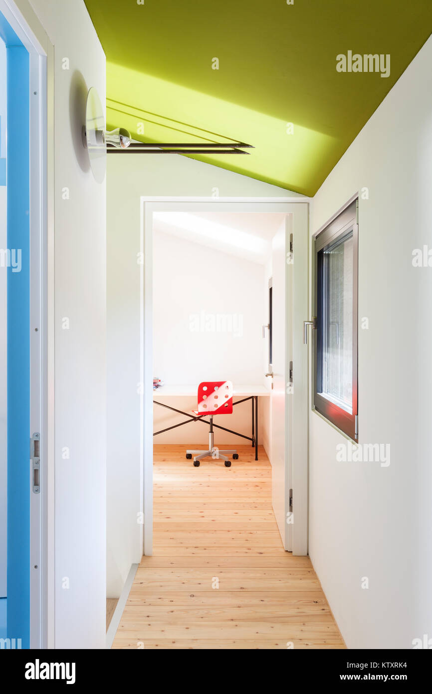 Beautiful modern house; room view from the corridor Stock Photo - Alamy