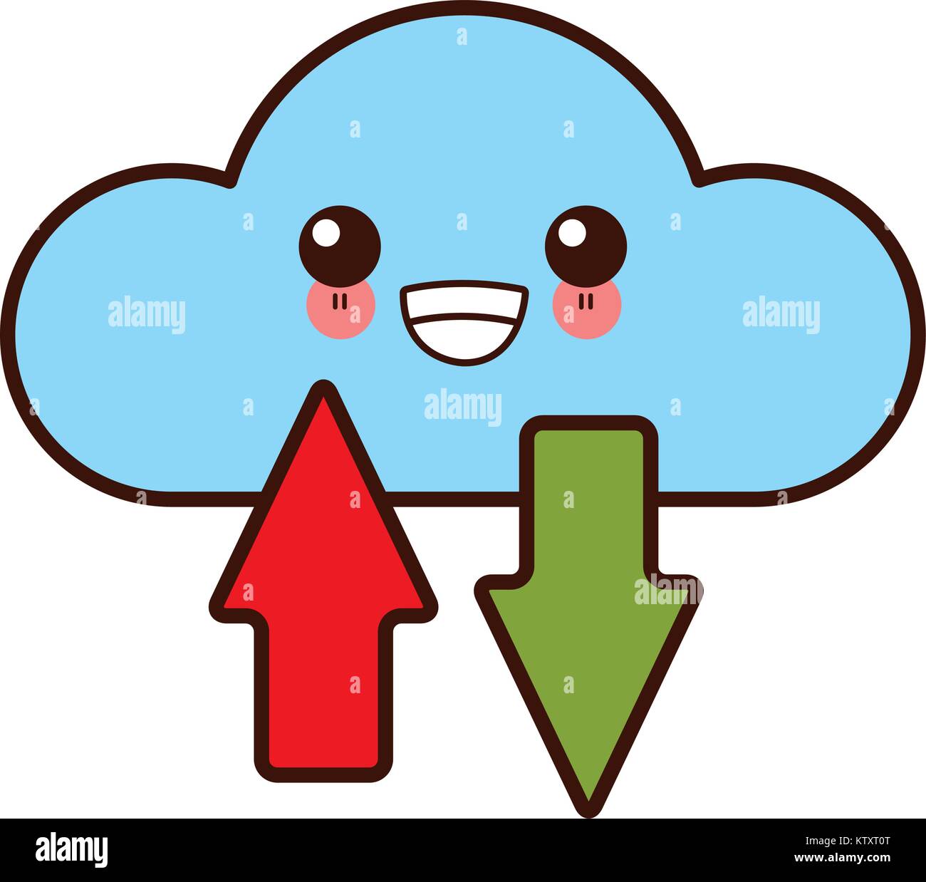 Cloud computing technology cute kawaii cartoon Stock Vector Image & Art ...