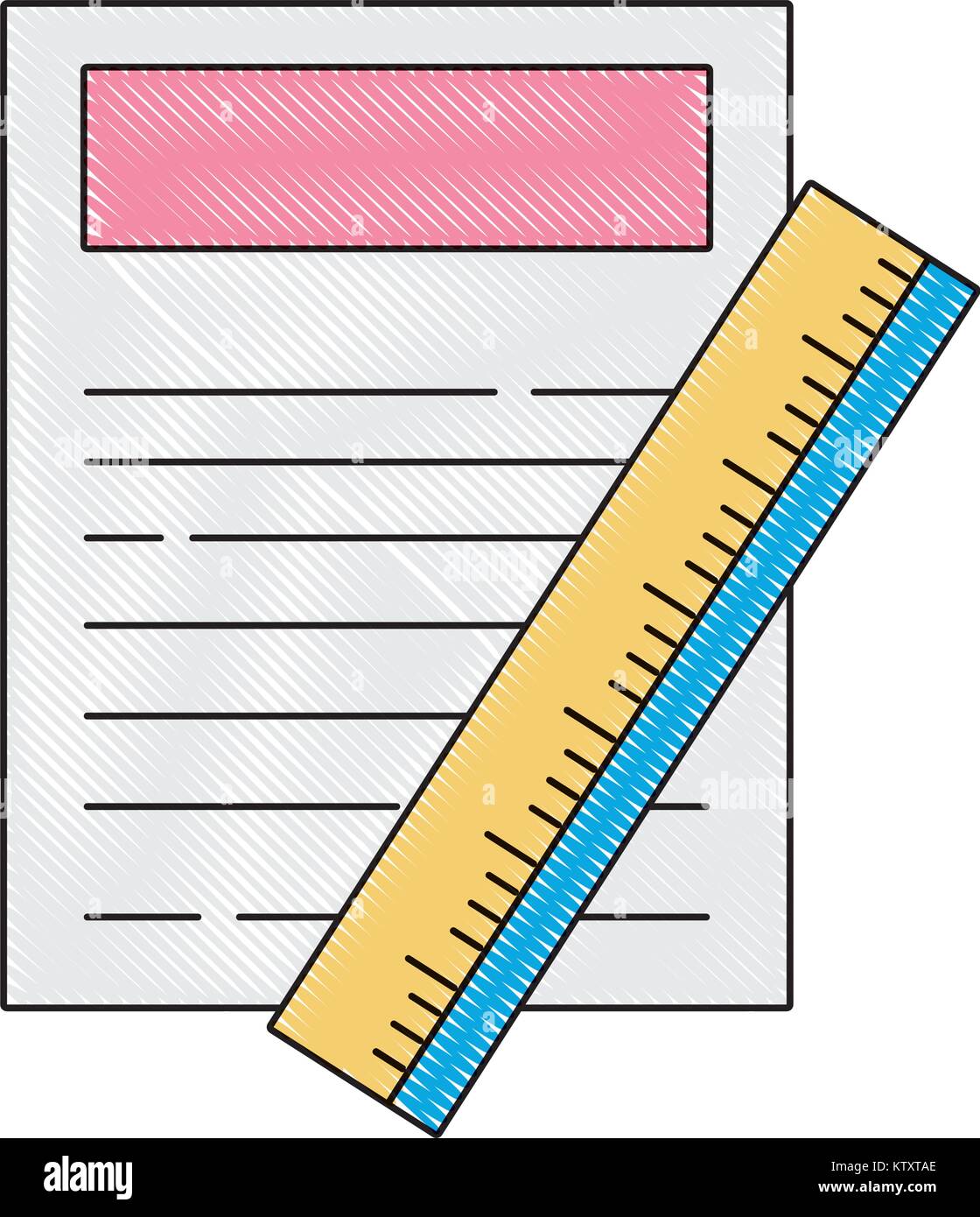 grated paper document with ruler object design Stock Vector Image & Art ...