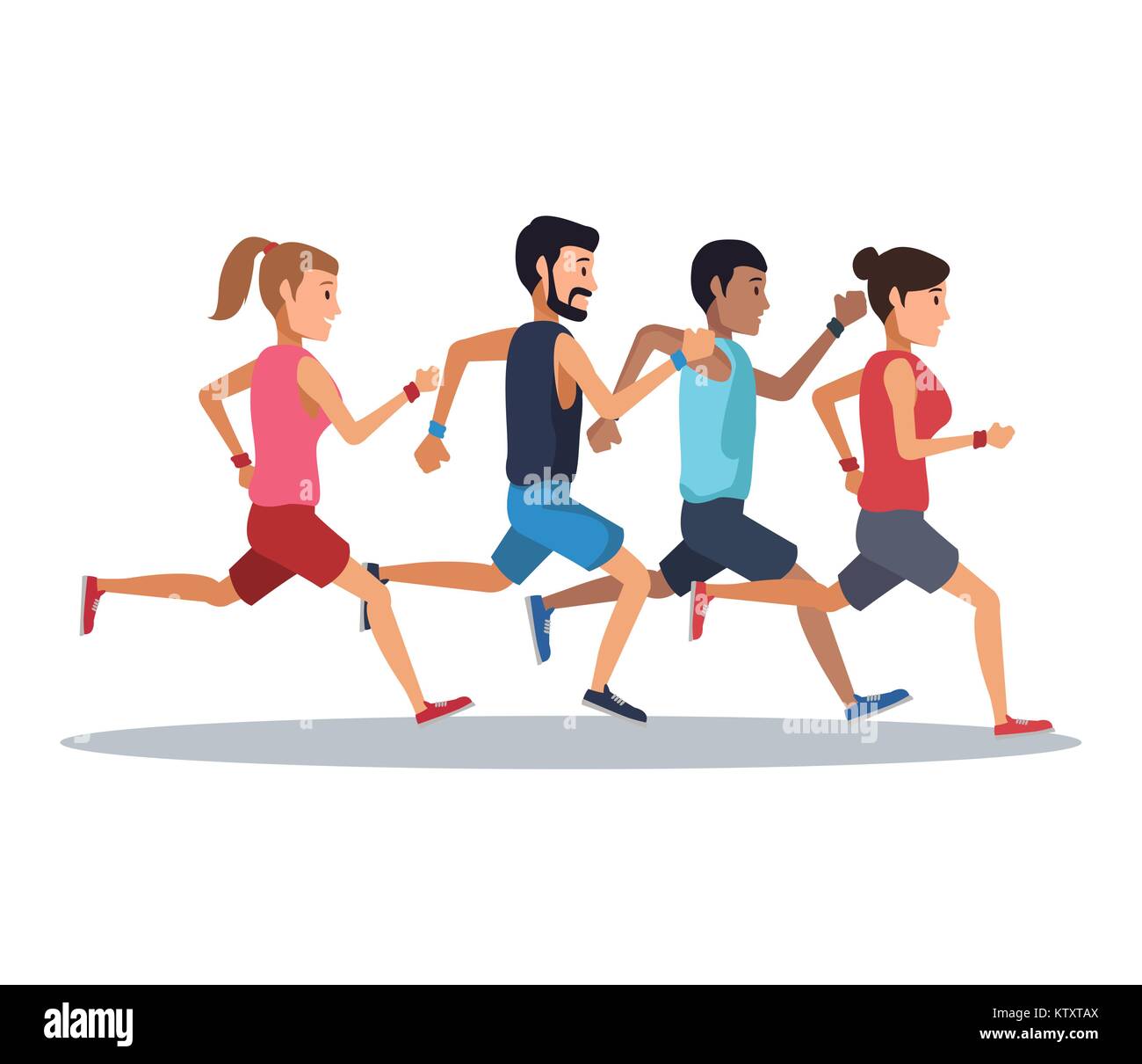 People running over white background Stock Vector Image & Art - Alamy
