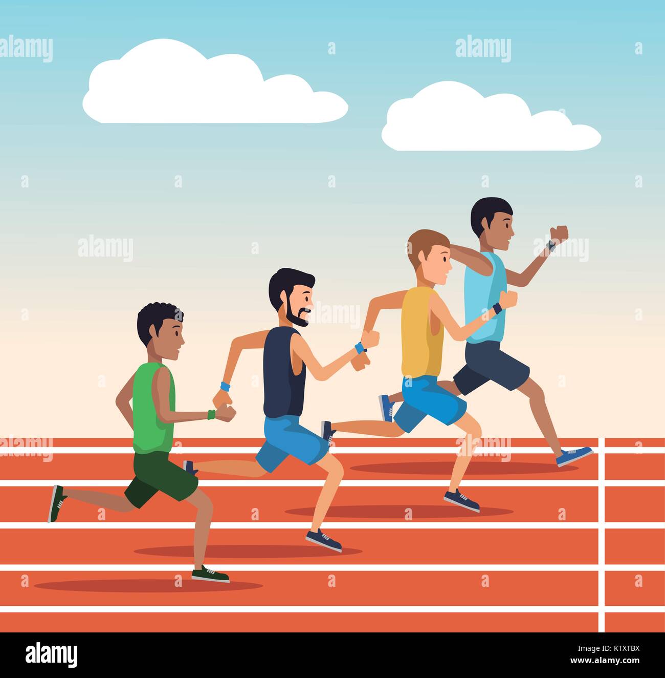 People running on track Stock Vector Image & Art - Alamy