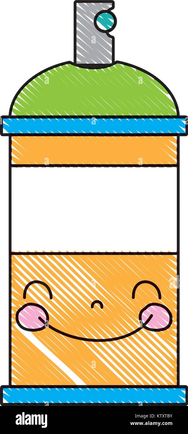 grated kawaii cute happy aerosol spray Stock Vector Image & Art - Alamy