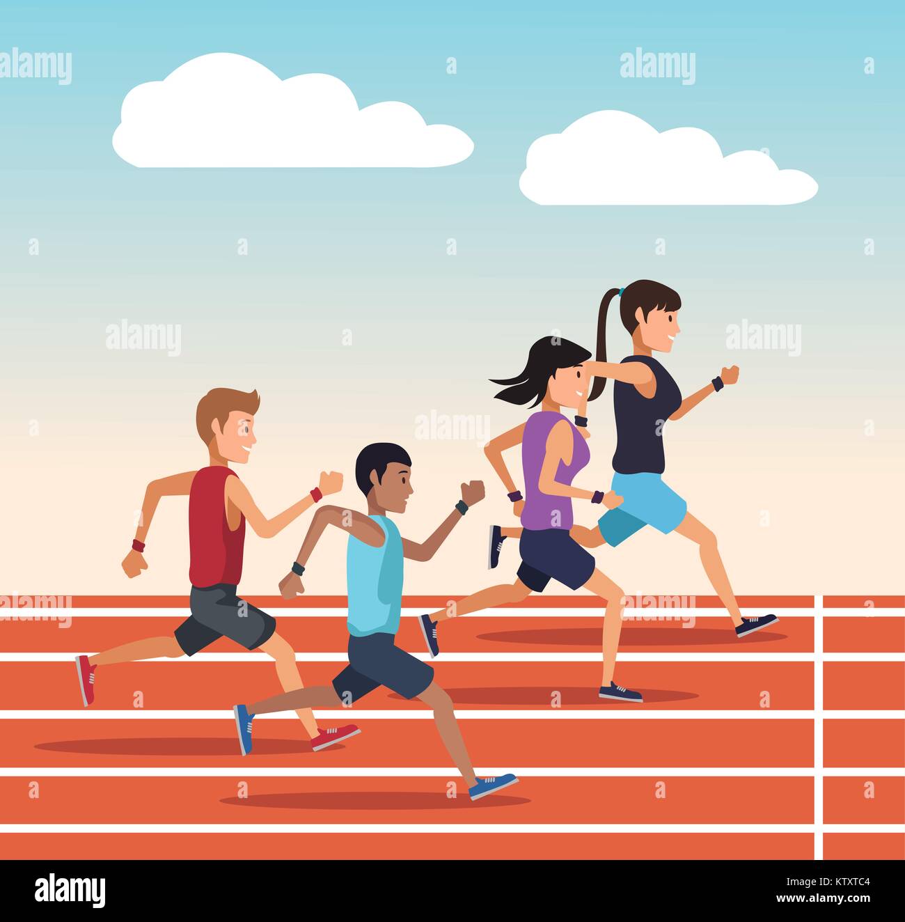 People running on track Stock Vector Image & Art - Alamy
