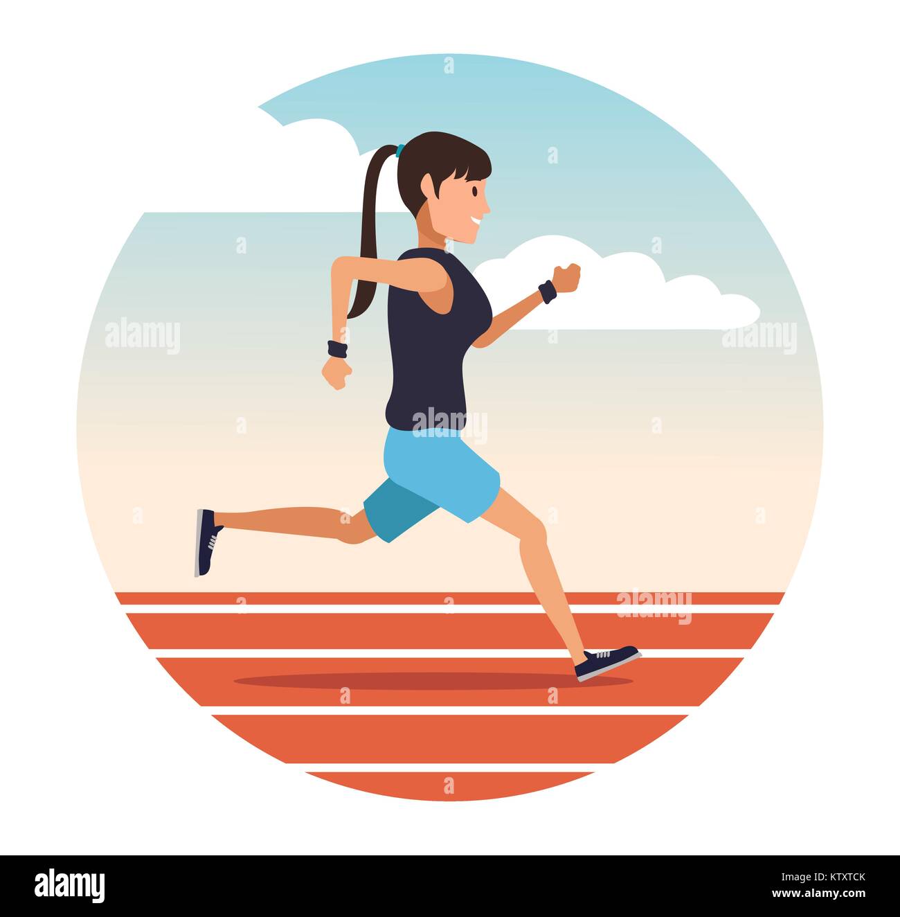 Athletic woman on track Cut Out Stock Images & Pictures - Alamy