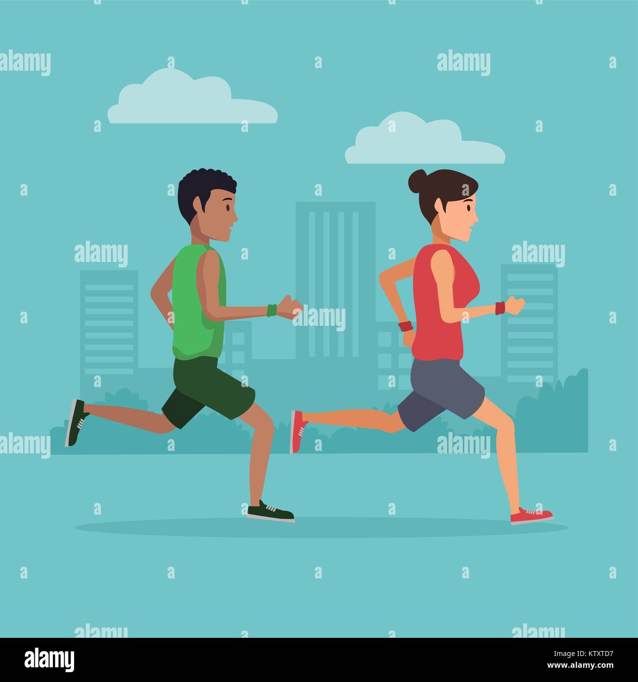Couple runner road in Stock Vector Images - Alamy
