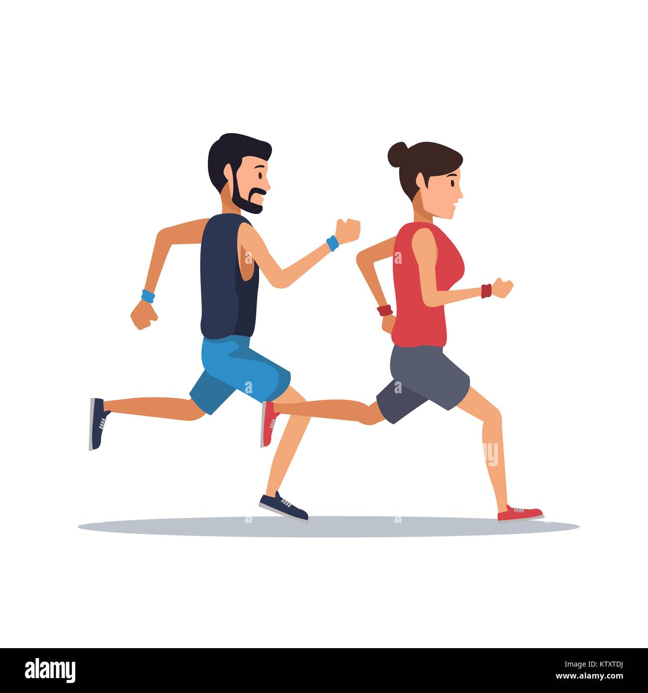 Man and running over woman Stock Vector Images - Alamy