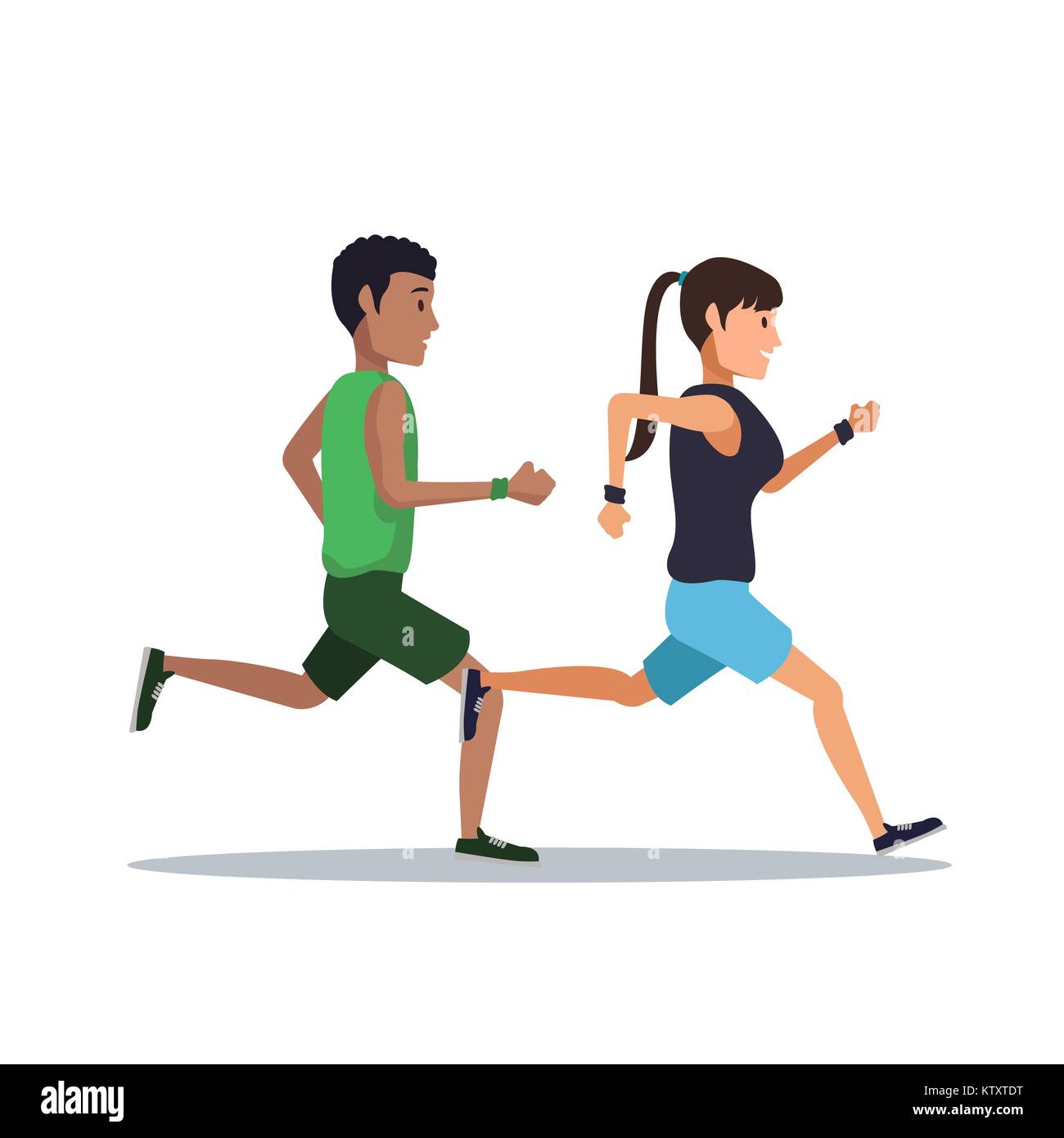 Fitness woman running over Stock Vector Images - Alamy