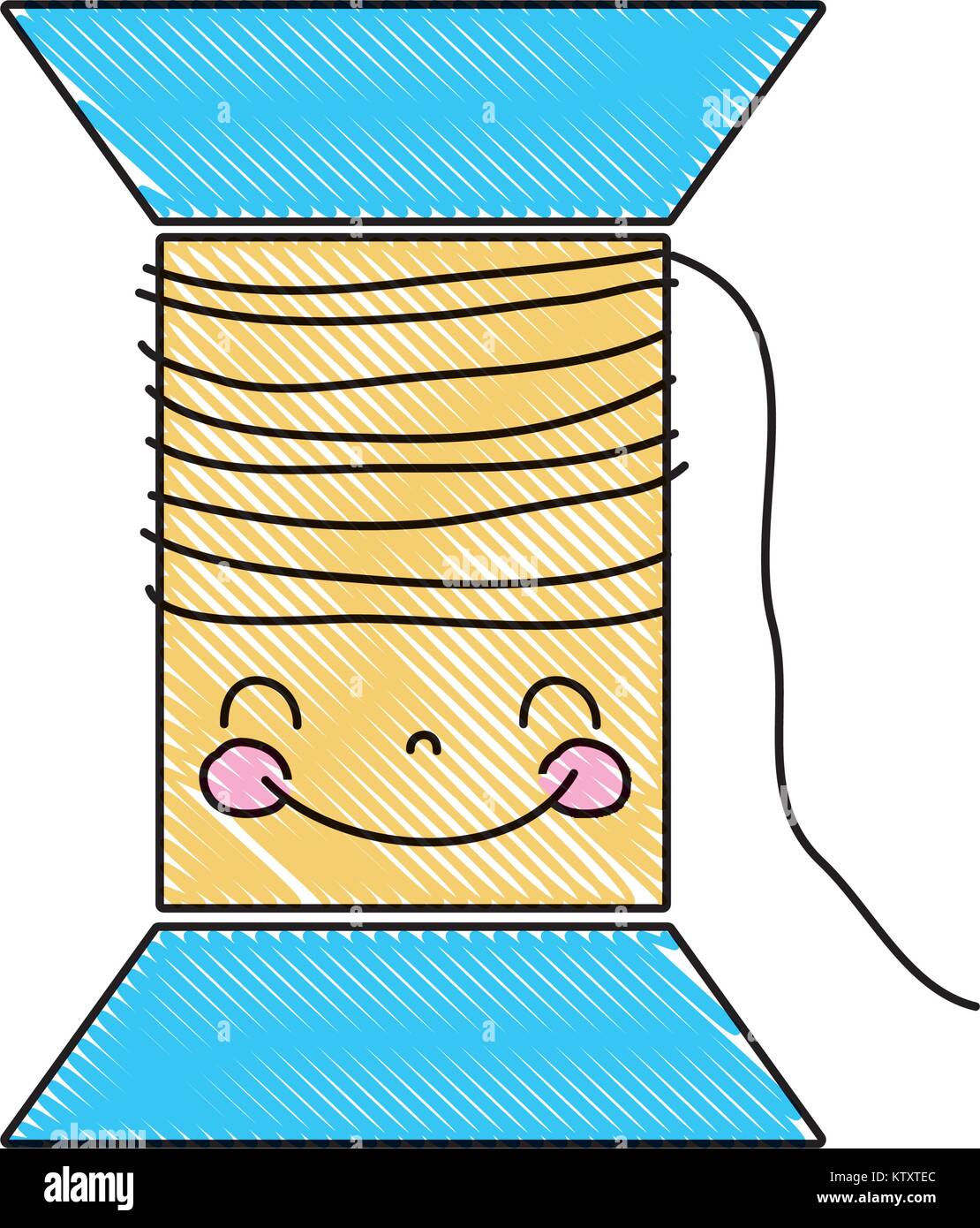 grated kawaii cute happy thread object Stock Vector Image & Art - Alamy