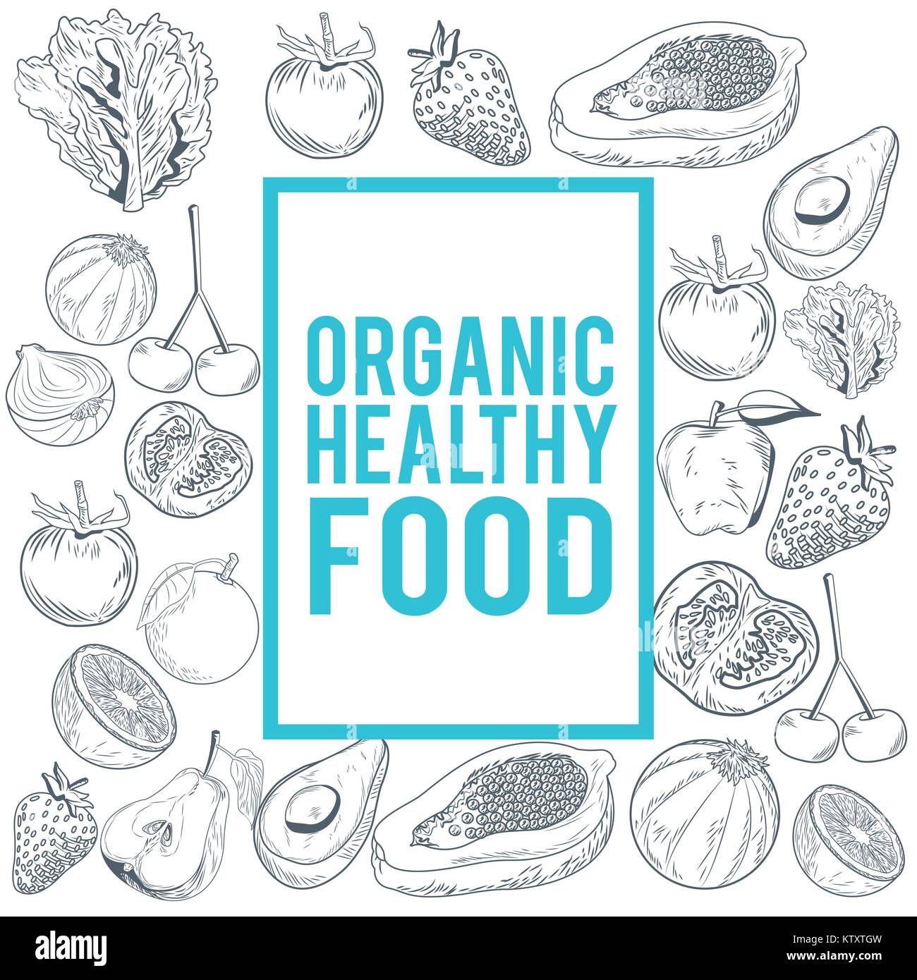 Organic healthy food hand draw Stock Vector Image & Art - Alamy