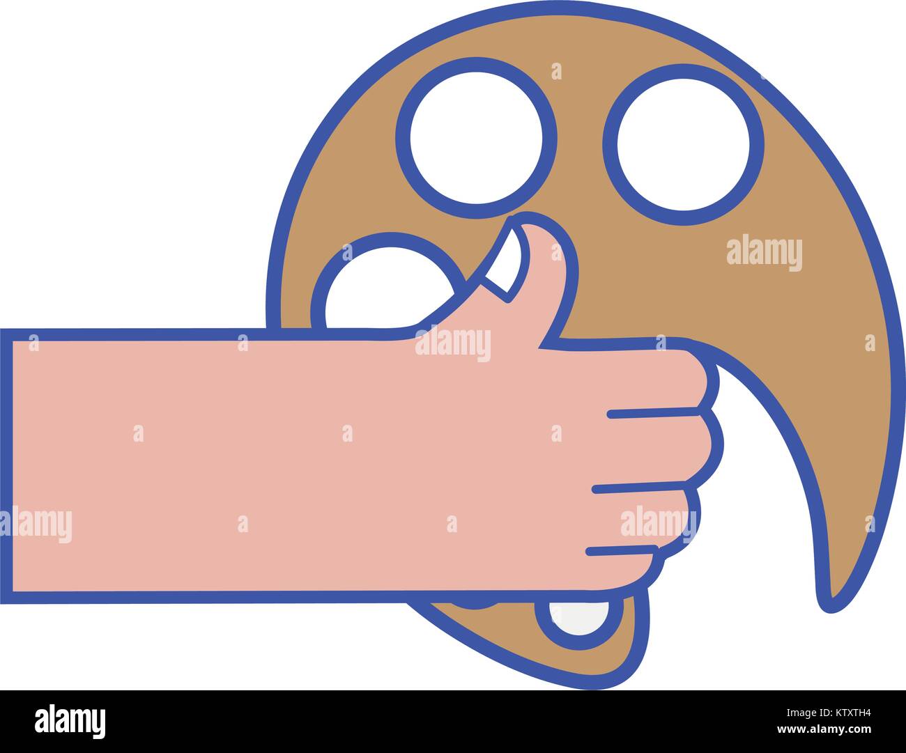 line color hand with art palette tool design Stock Vector Image & Art ...