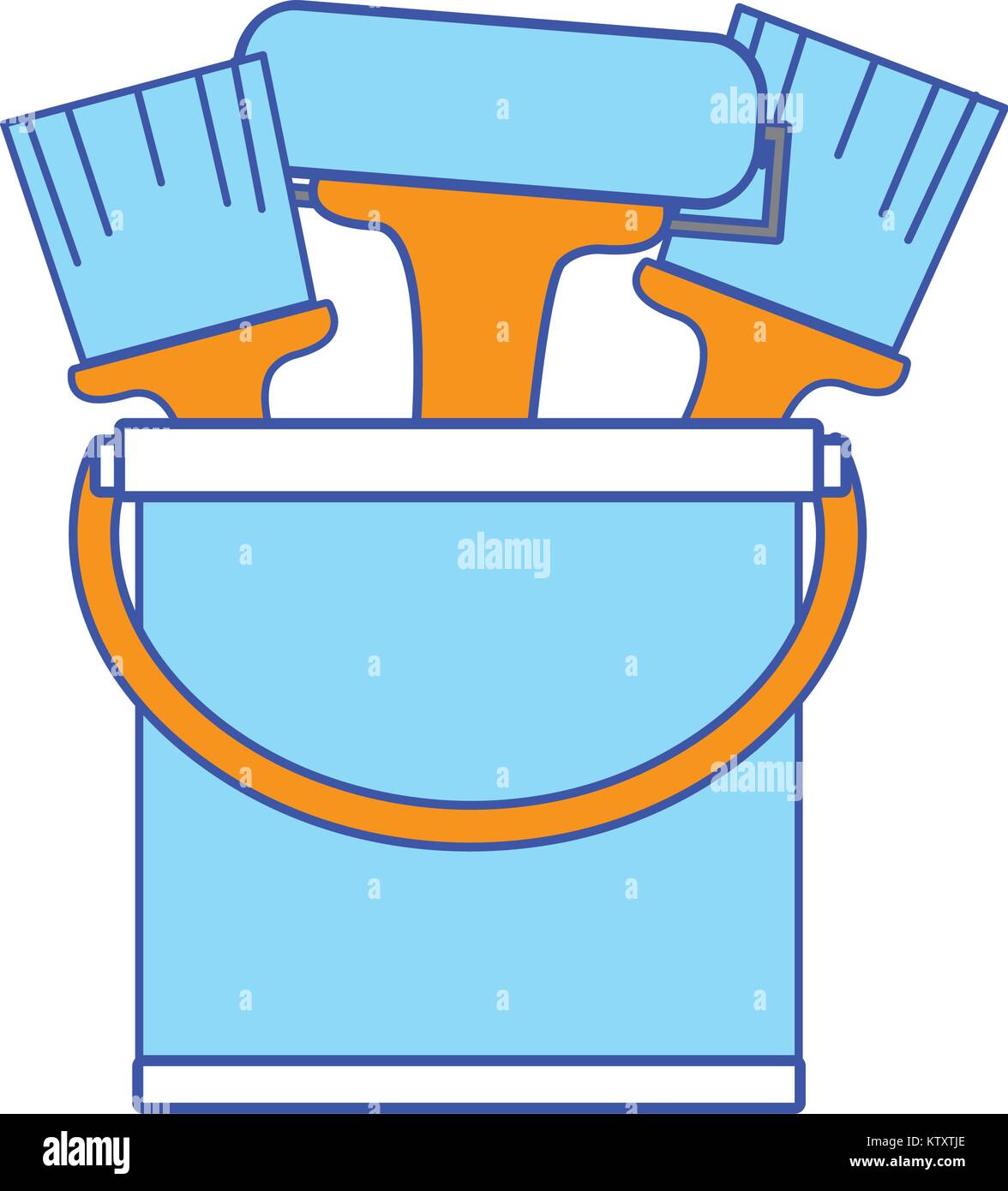 line color paint can with painter tools inside Stock Vector Image & Art ...